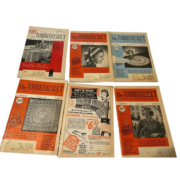 Workbasket | Office | Vintage Lot Of 6 Workbasket Crochet Pattern ...
